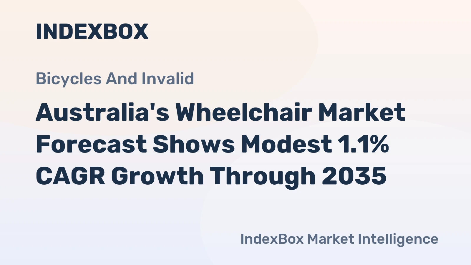 Australia's Wheelchair Market Forecast Shows Modest 1.1% CAGR Growth Through 2035