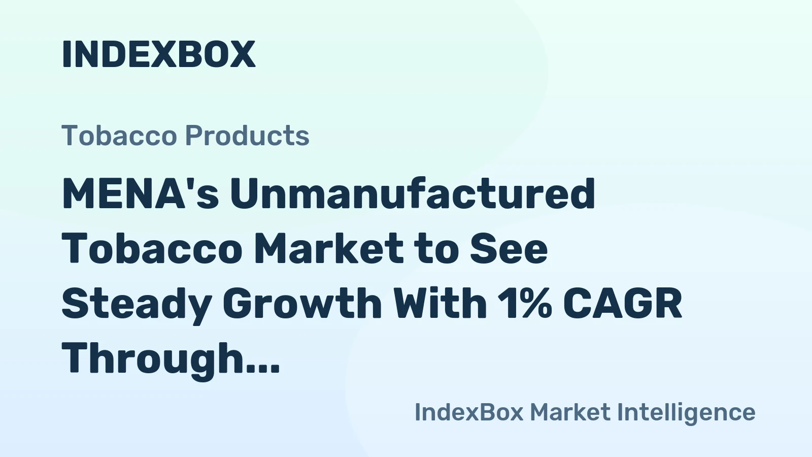 MENA's Unmanufactured Tobacco Market to See Steady Growth With 1% CAGR Through 2035