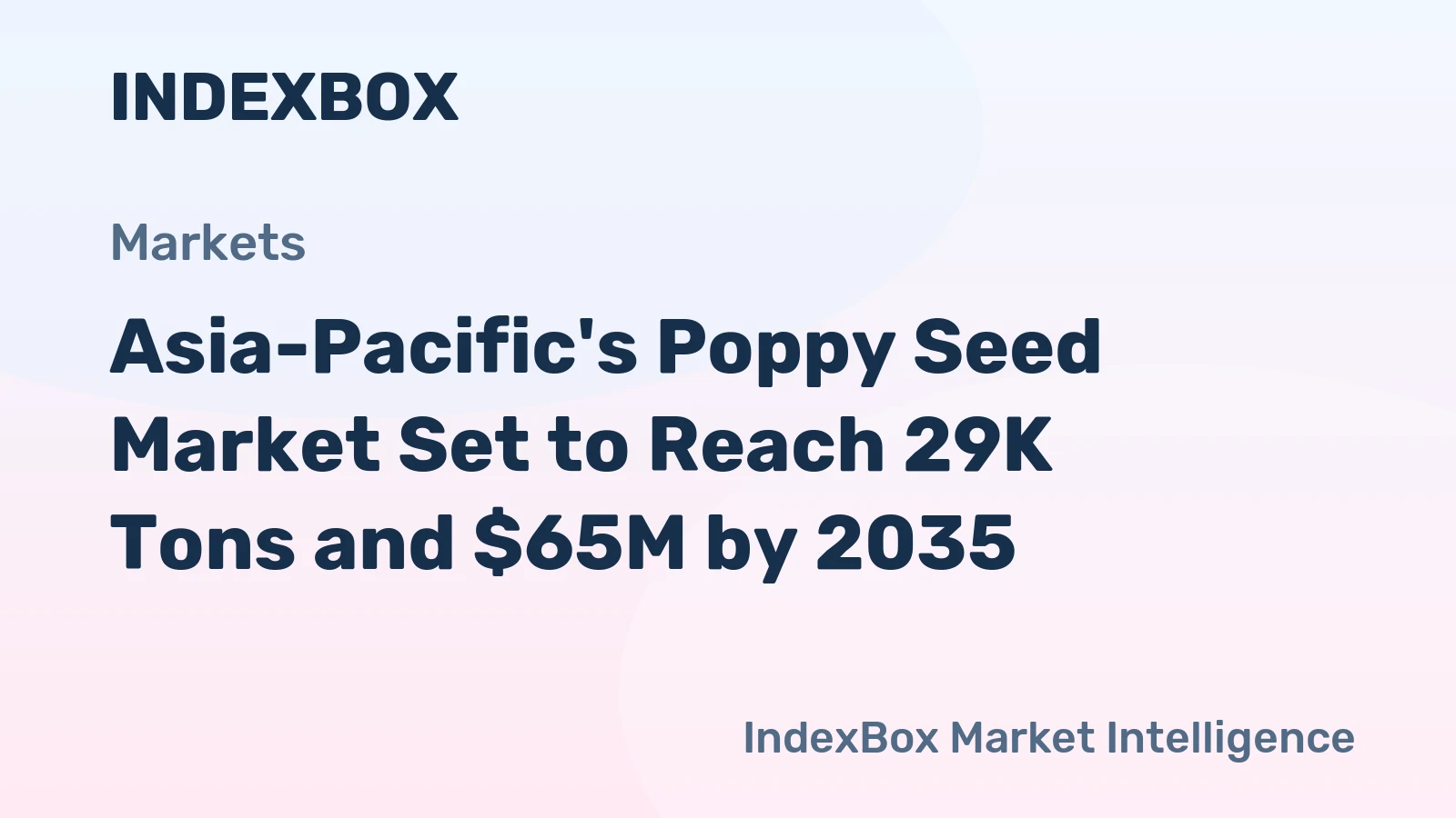 Asia-Pacific's Poppy Seed Market Set to Reach 29K Tons and $65M by 2035