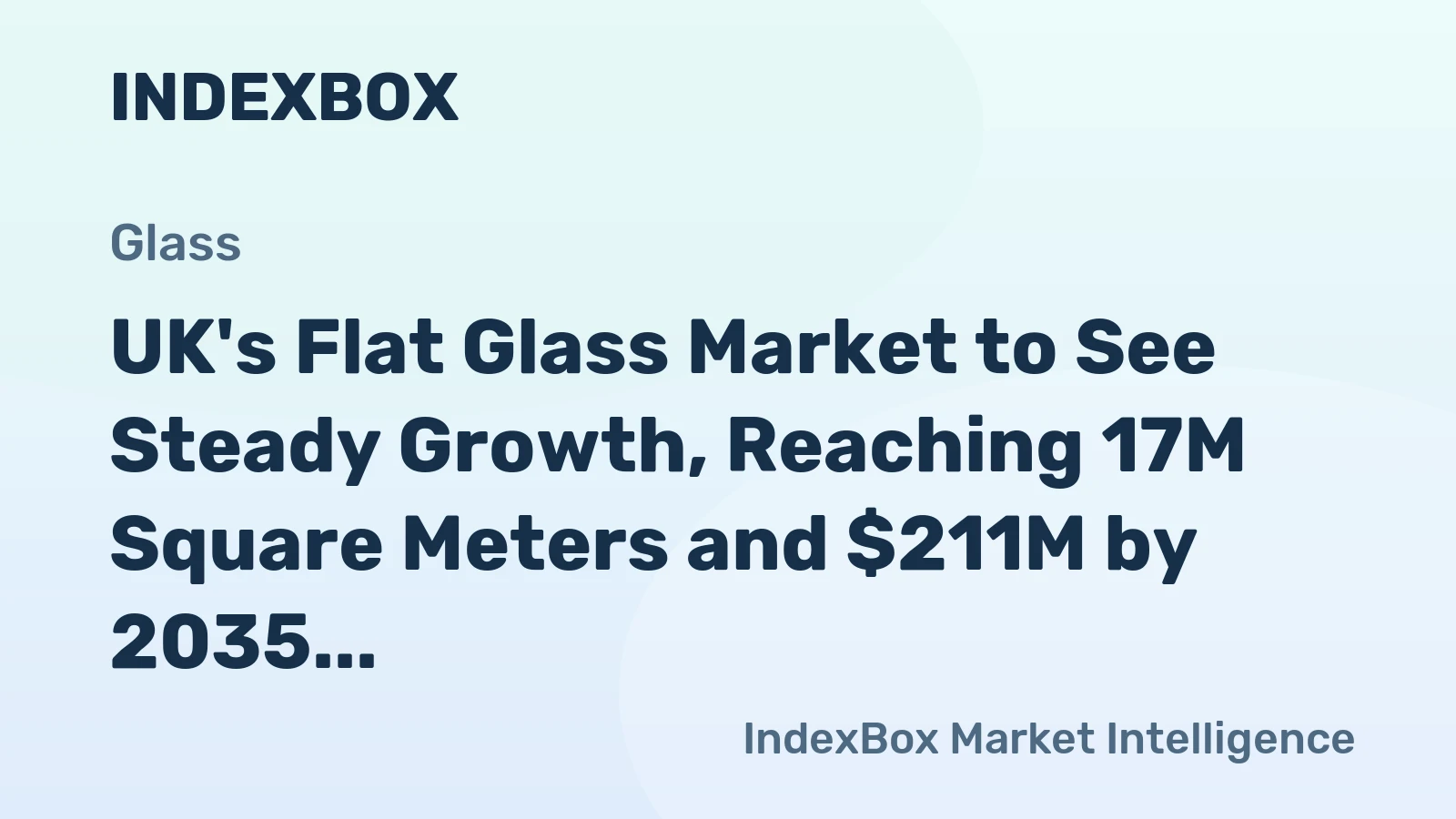 UK's Flat Glass Market to See Steady Growth, Reaching 17M Square Meters and $211M by 2035