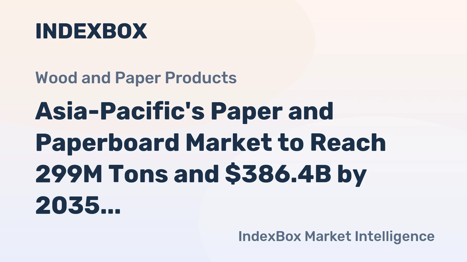 Asia-Pacific's Paper and Paperboard Market to Reach 299M Tons and $386.4B by 2035