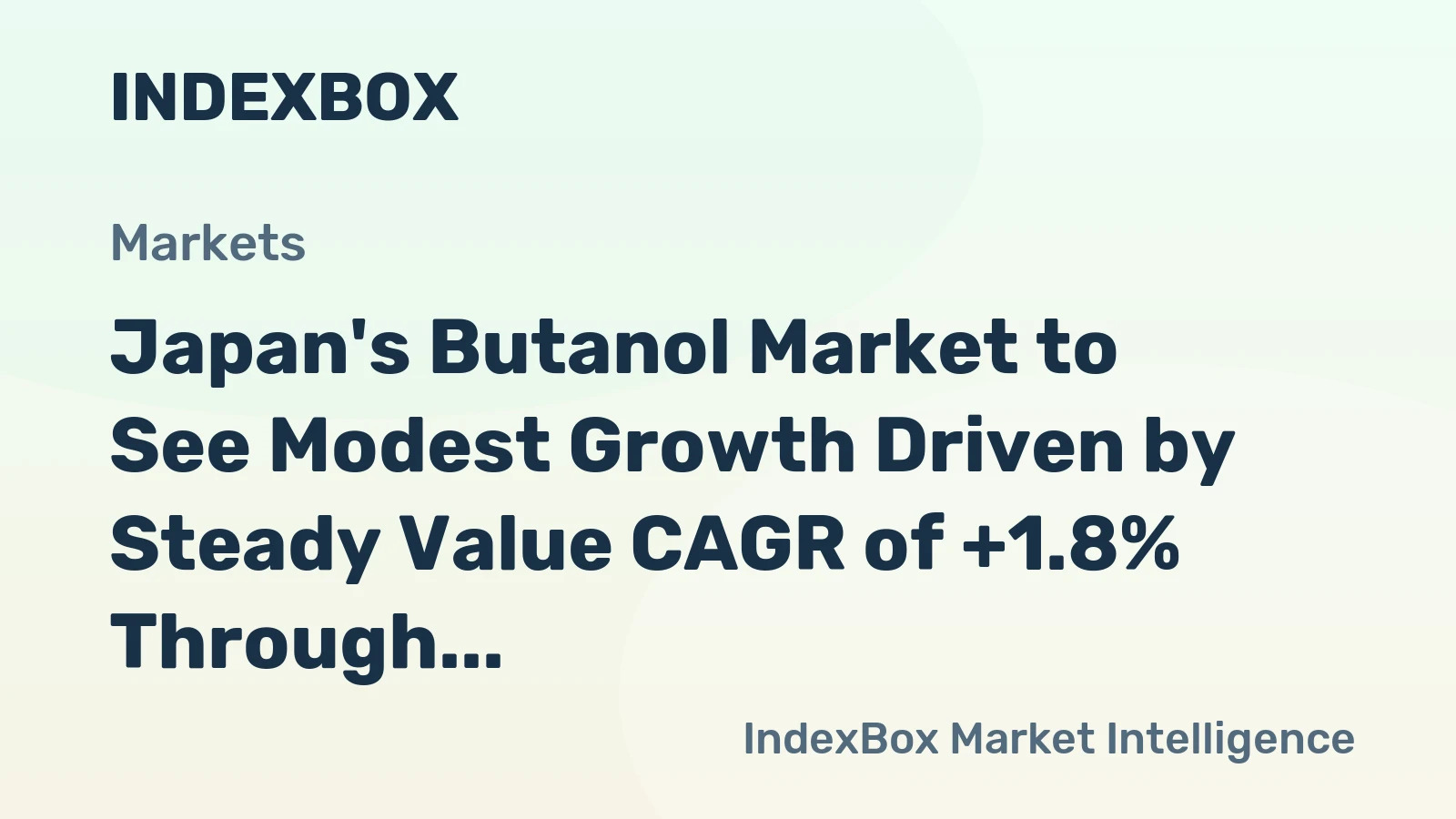 Japan's Butanol Market to See Modest Growth Driven by Steady Value CAGR of +1.8% Through 2035