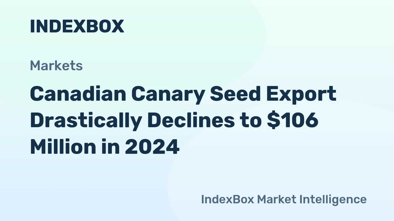 Canadian Canary Seed Export Drastically Declines to $106 Million in 2024