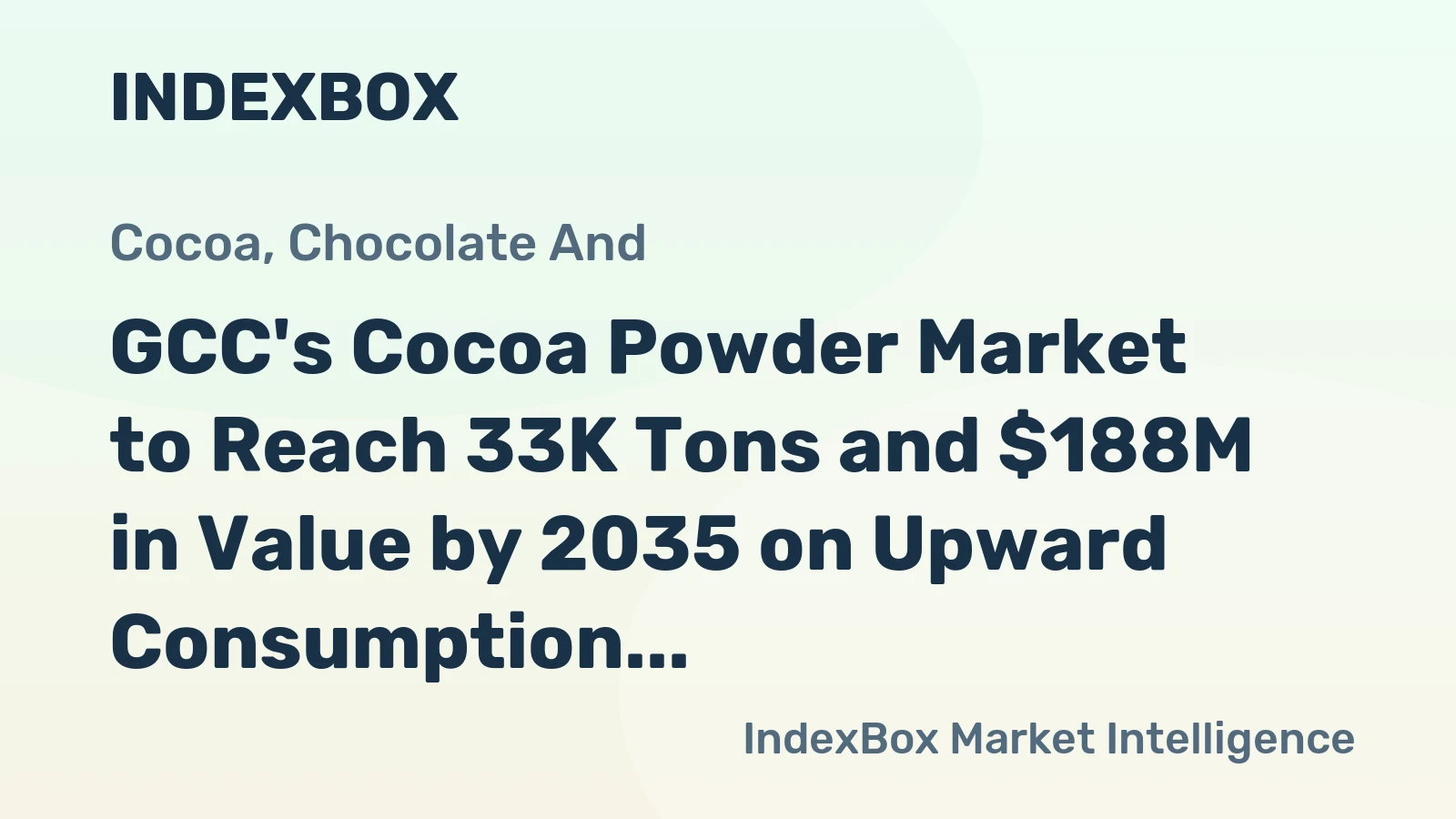 GCC's Cocoa Powder Market to Reach 33K Tons and $188M in Value by 2035 on Upward Consumption Trend