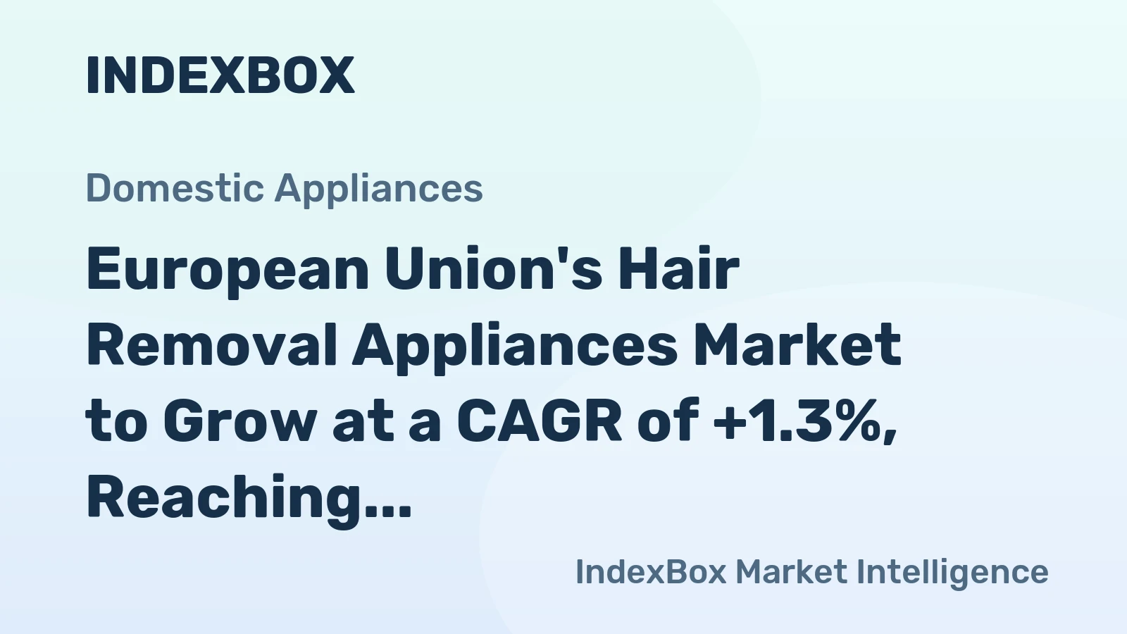 European Union's Hair Removal Appliances Market to Grow at a CAGR of +1.3%, Reaching $1.3B by 2035