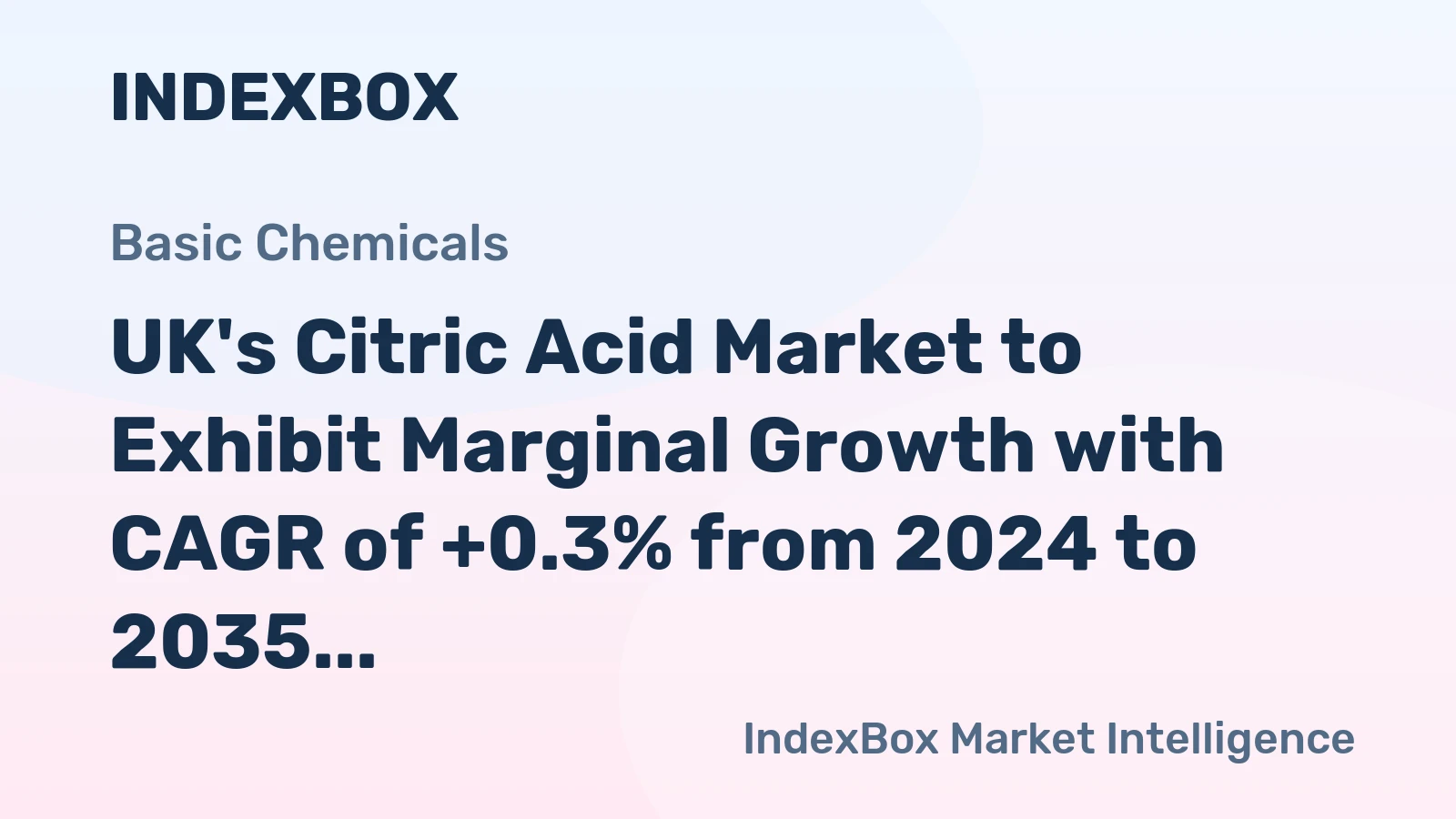 UK's Citric Acid Market to Exhibit Marginal Growth with CAGR of +0.3% from 2024 to 2035