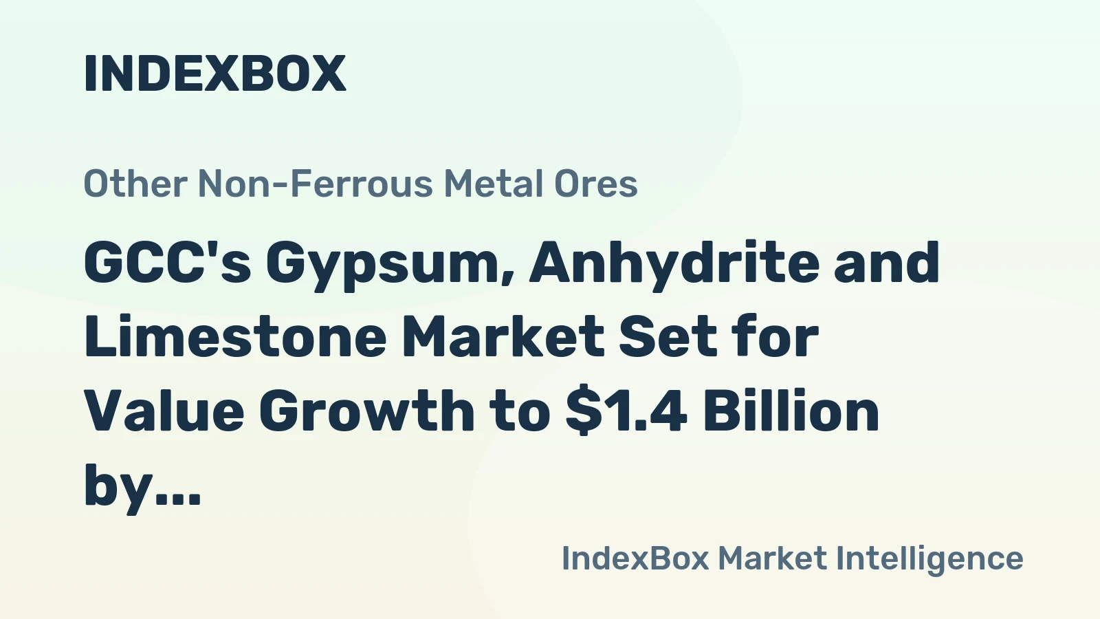 GCC's Gypsum, Anhydrite and Limestone Market Set for Value Growth to $1.4 Billion by 2035