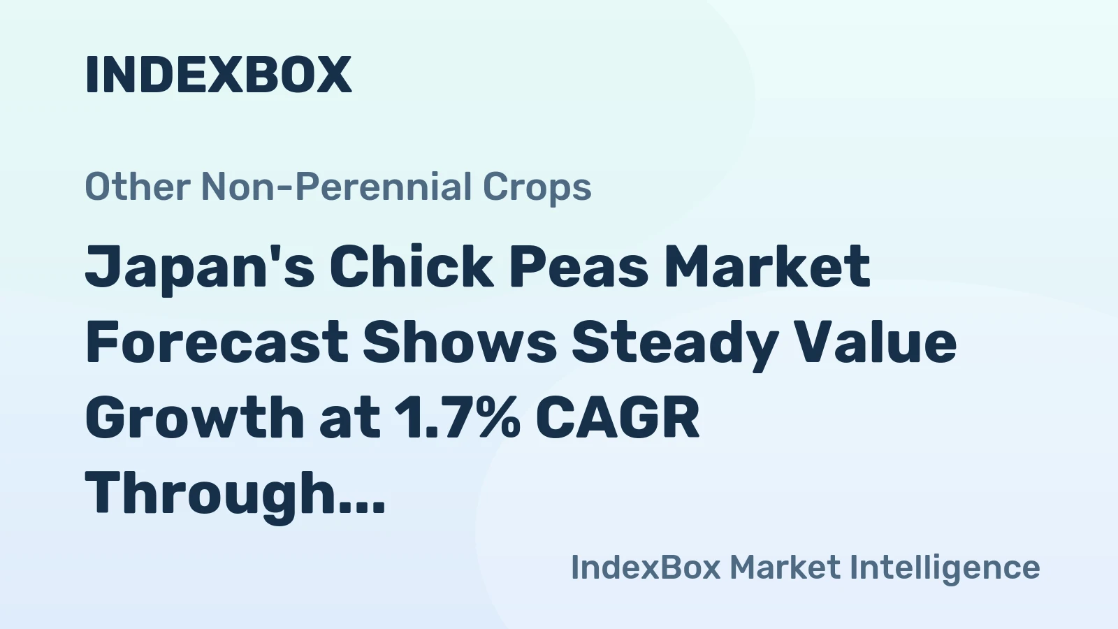 Japan's Chick Peas Market Forecast Shows Steady Value Growth at 1.7% CAGR Through 2035