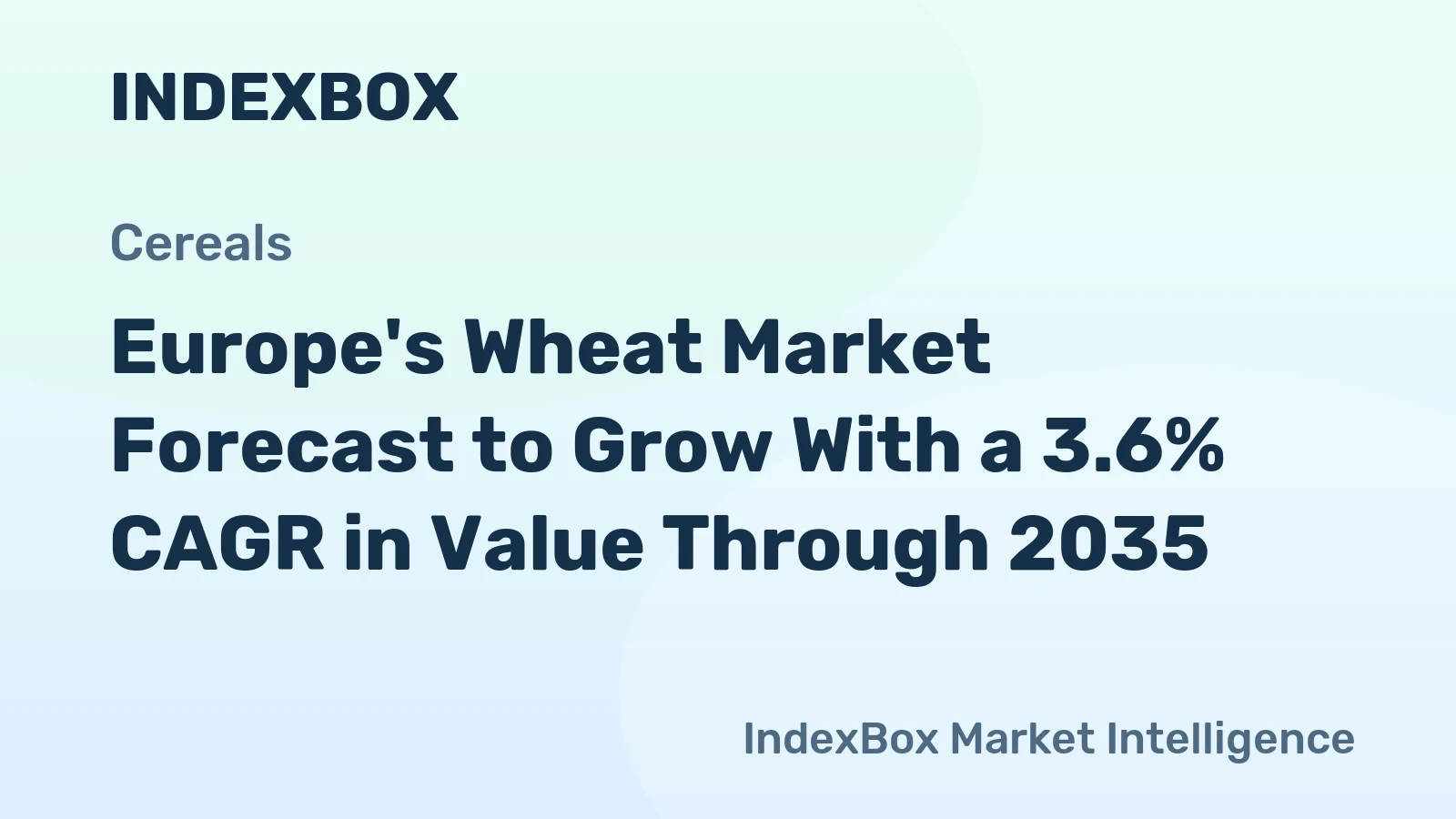 Europe's Wheat Market Forecast to Grow With a 3.6% CAGR in Value Through 2035
