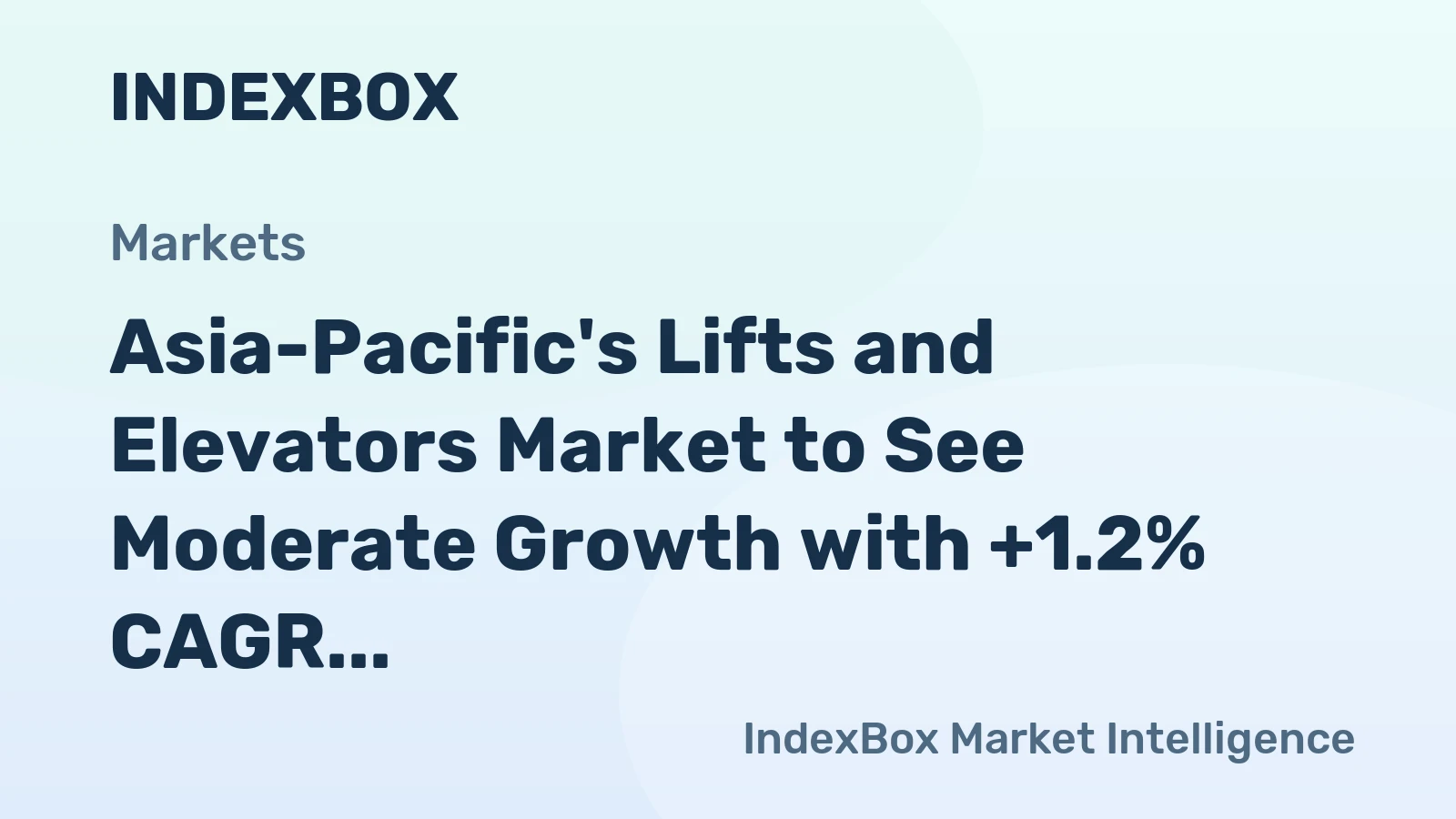 Asia-Pacific's Lifts and Elevators Market to See Moderate Growth with +1.2% CAGR