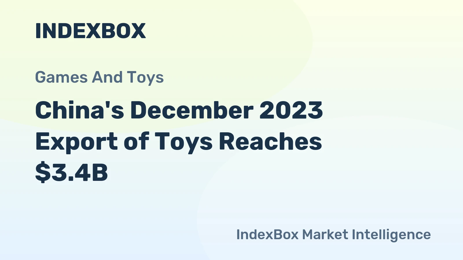 China's December 2023 Export of Toys Reaches $3.4B