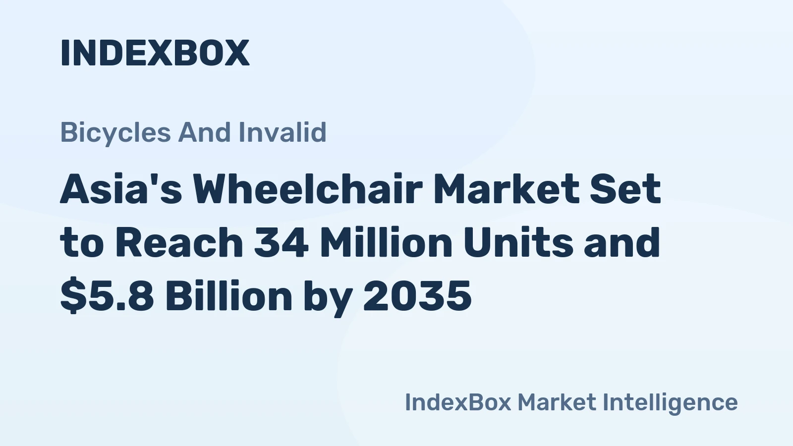 Asia's Wheelchair Market Set to Reach 34 Million Units and $5.8 Billion by 2035