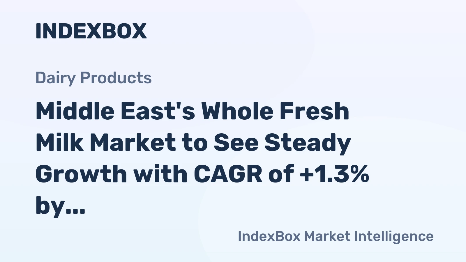 Middle East's Whole Fresh Milk Market to See Steady Growth with CAGR of +1.3% by 2035