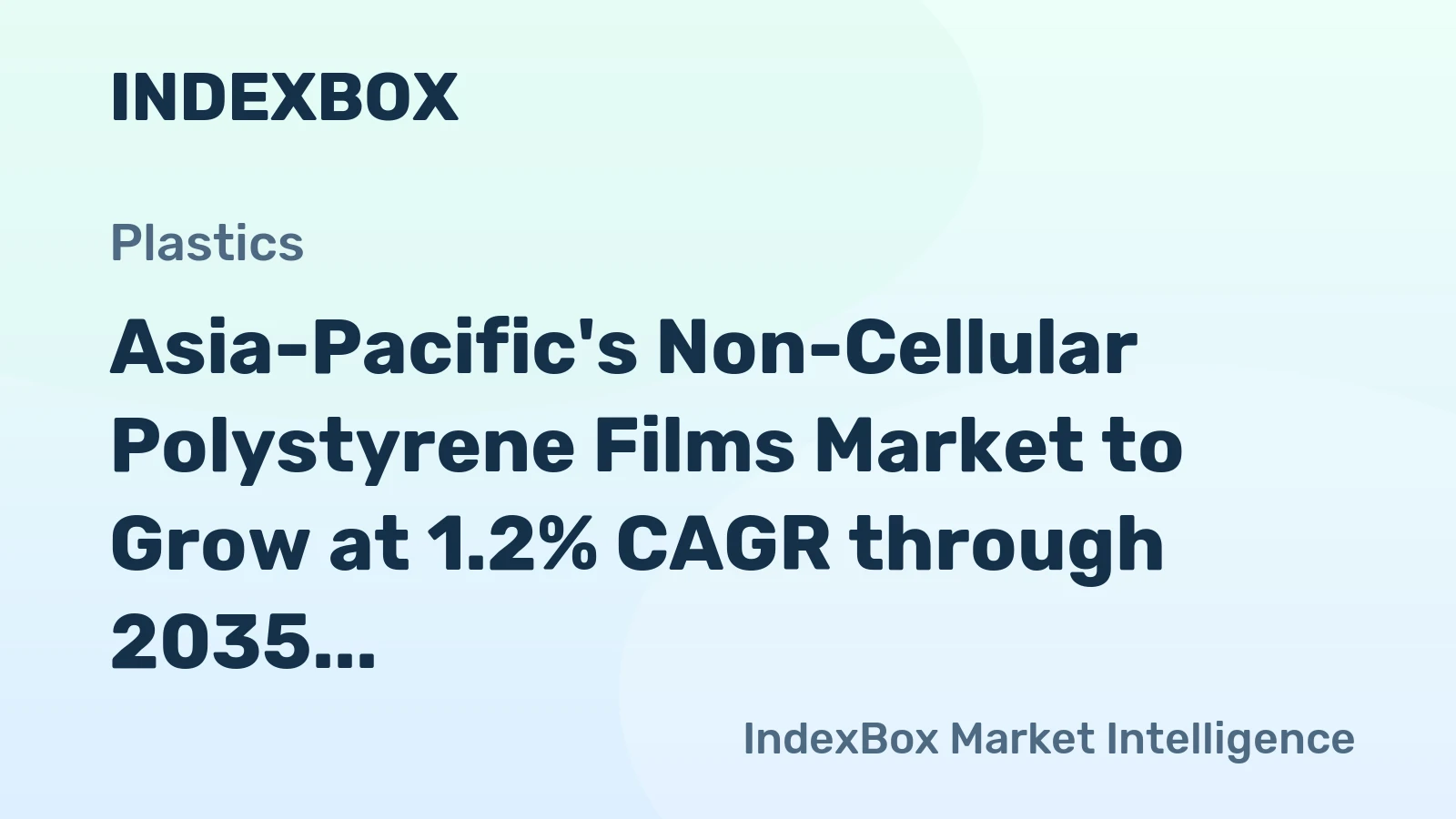 Asia-Pacific's Non-Cellular Polystyrene Films Market to Grow at 1.2% CAGR through 2035