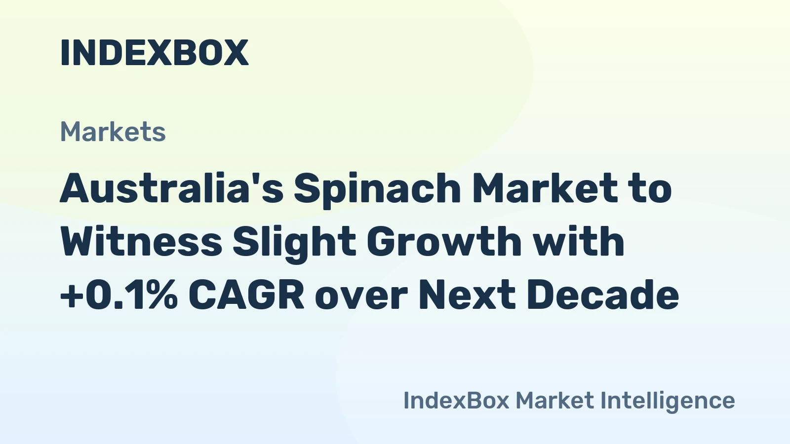Australia's Spinach Market to Witness Slight Growth with +0.1% CAGR over Next Decade