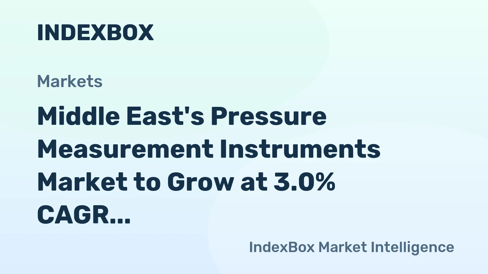 Middle East's Pressure Measurement Instruments Market to Grow at 3.0% CAGR, Reaching 112M Units by 2035