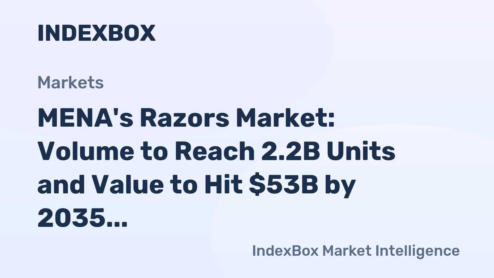 MENA's Razors Market: Volume to Reach 2.2B Units and Value to Hit $53B by 2035