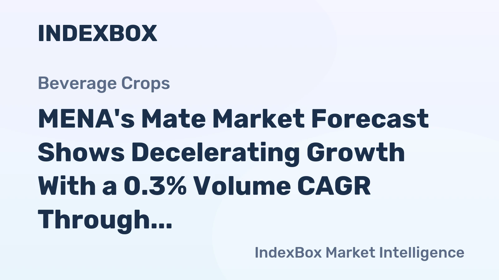 MENA's Mate Market Forecast Shows Decelerating Growth With a 0.3% Volume CAGR Through 2035