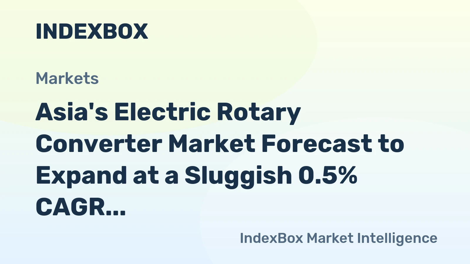 Asia's Electric Rotary Converter Market Forecast to Expand at a Sluggish 0.5% CAGR Through 2035