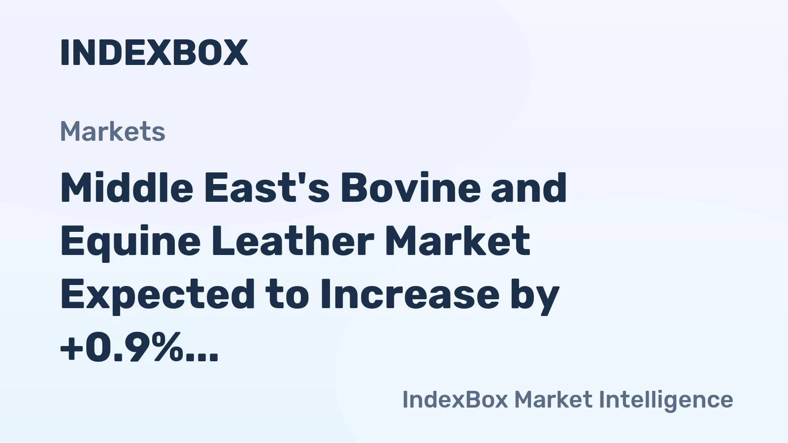 Middle East's Bovine and Equine Leather Market Expected to Increase by +0.9% in Volume and +0.8% in Value through 2035