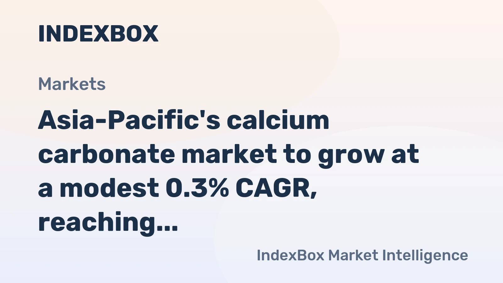 Asia-Pacific's calcium carbonate market to grow at a modest 0.3% CAGR, reaching 23M tons by 2035.