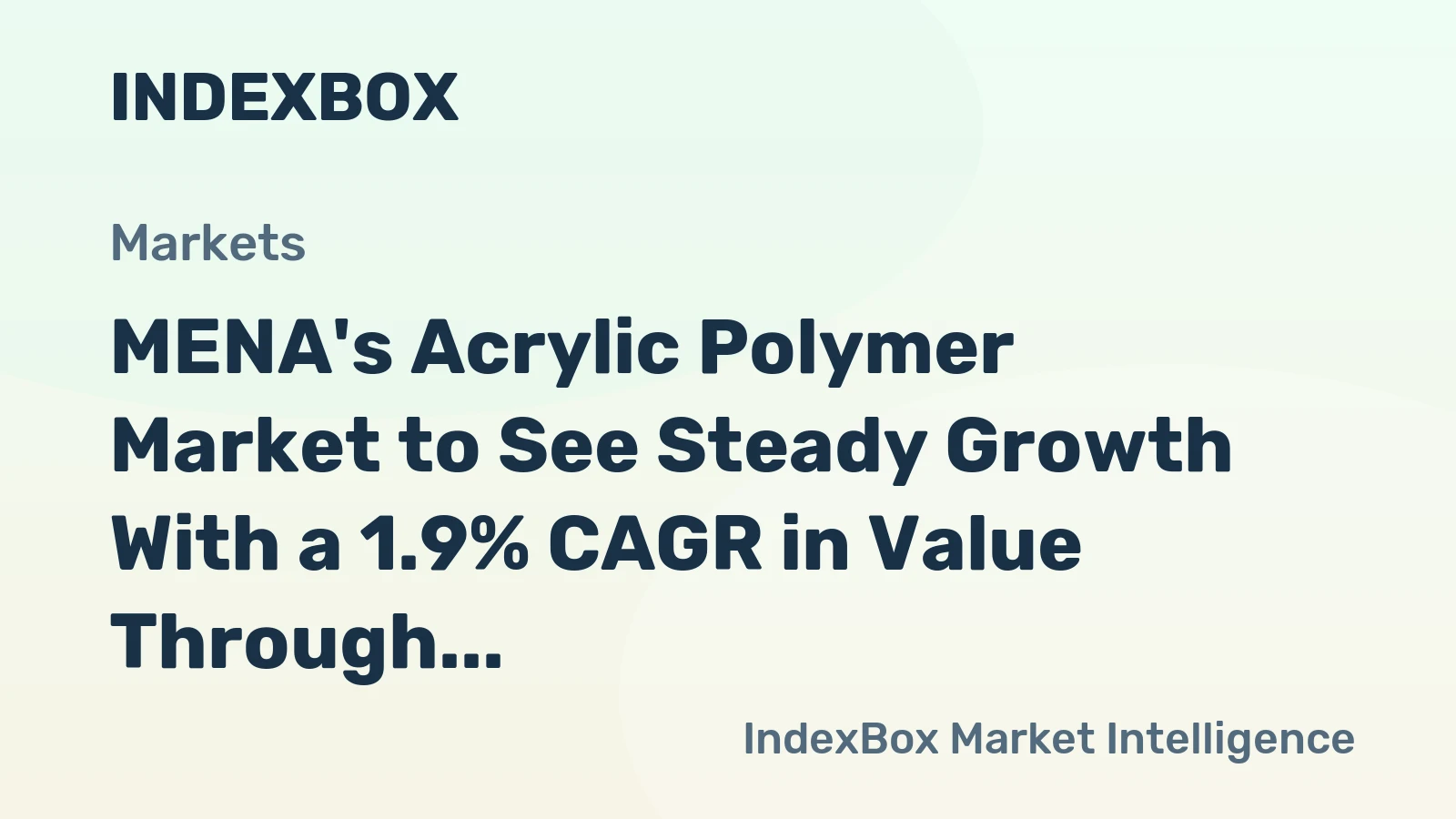 MENA's Acrylic Polymer Market to See Steady Growth With a 1.9% CAGR in Value Through 2035