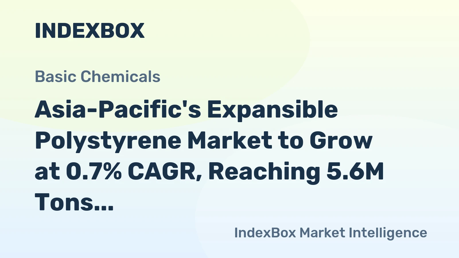 Asia-Pacific's Expansible Polystyrene Market to Grow at 0.7% CAGR, Reaching 5.6M Tons by 2035