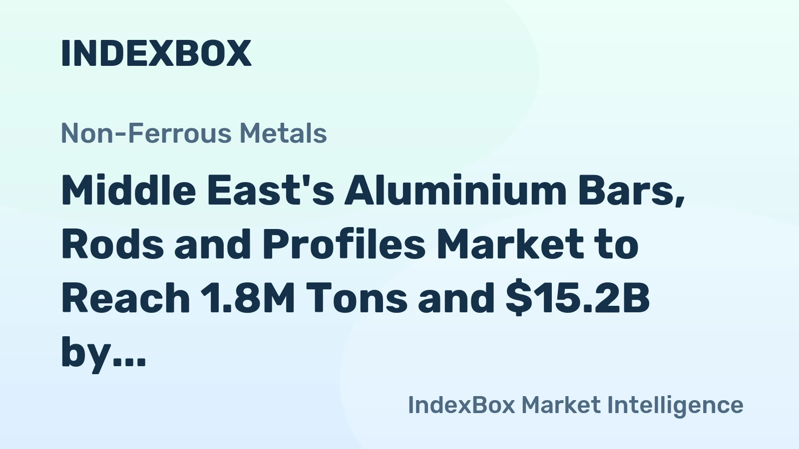 Middle East's Aluminium Bars, Rods and Profiles Market to Reach 1.8M Tons and $15.2B by 2035