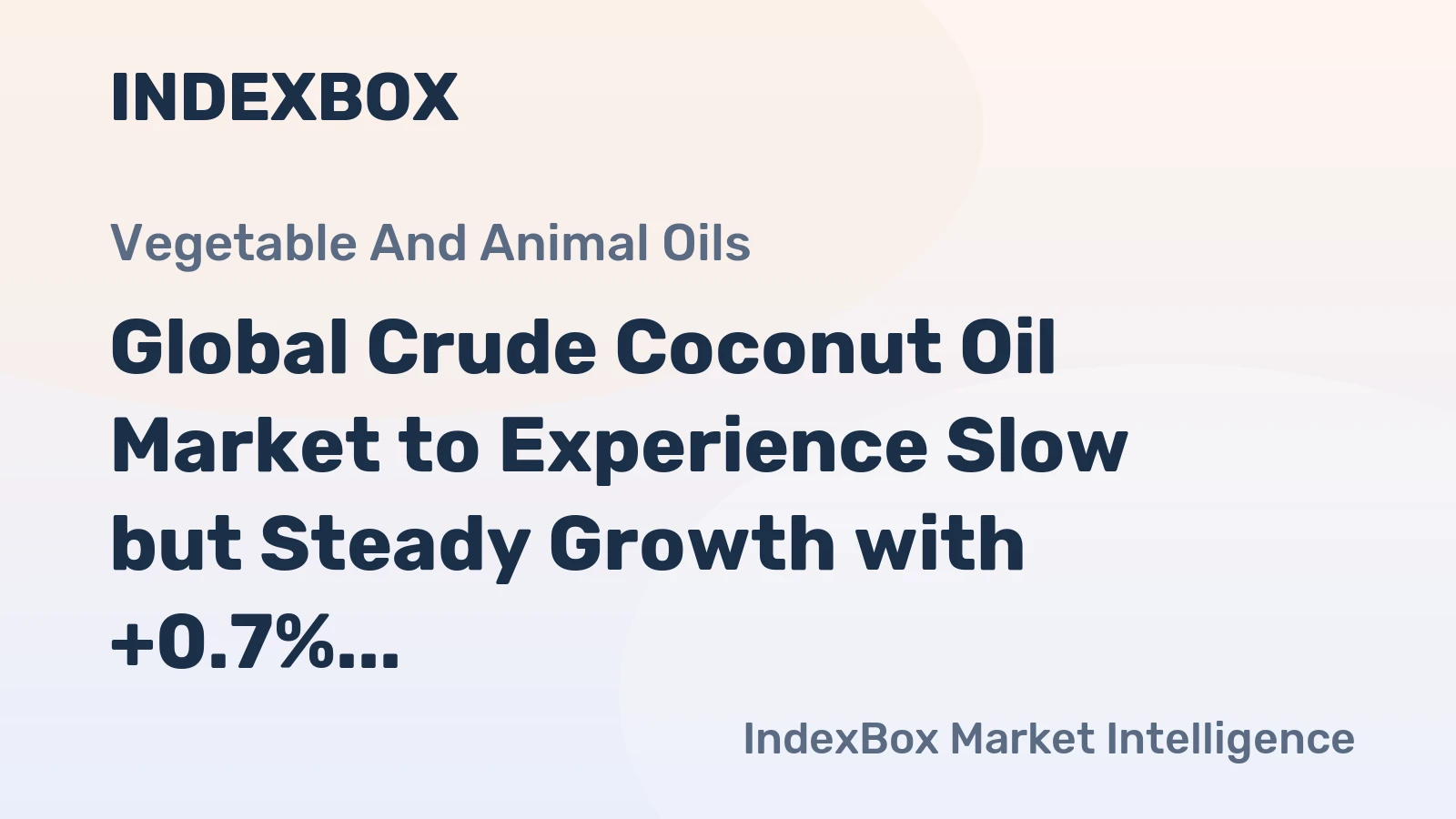 Global Crude Coconut Oil Market to Experience Slow but Steady Growth with +0.7% CAGR