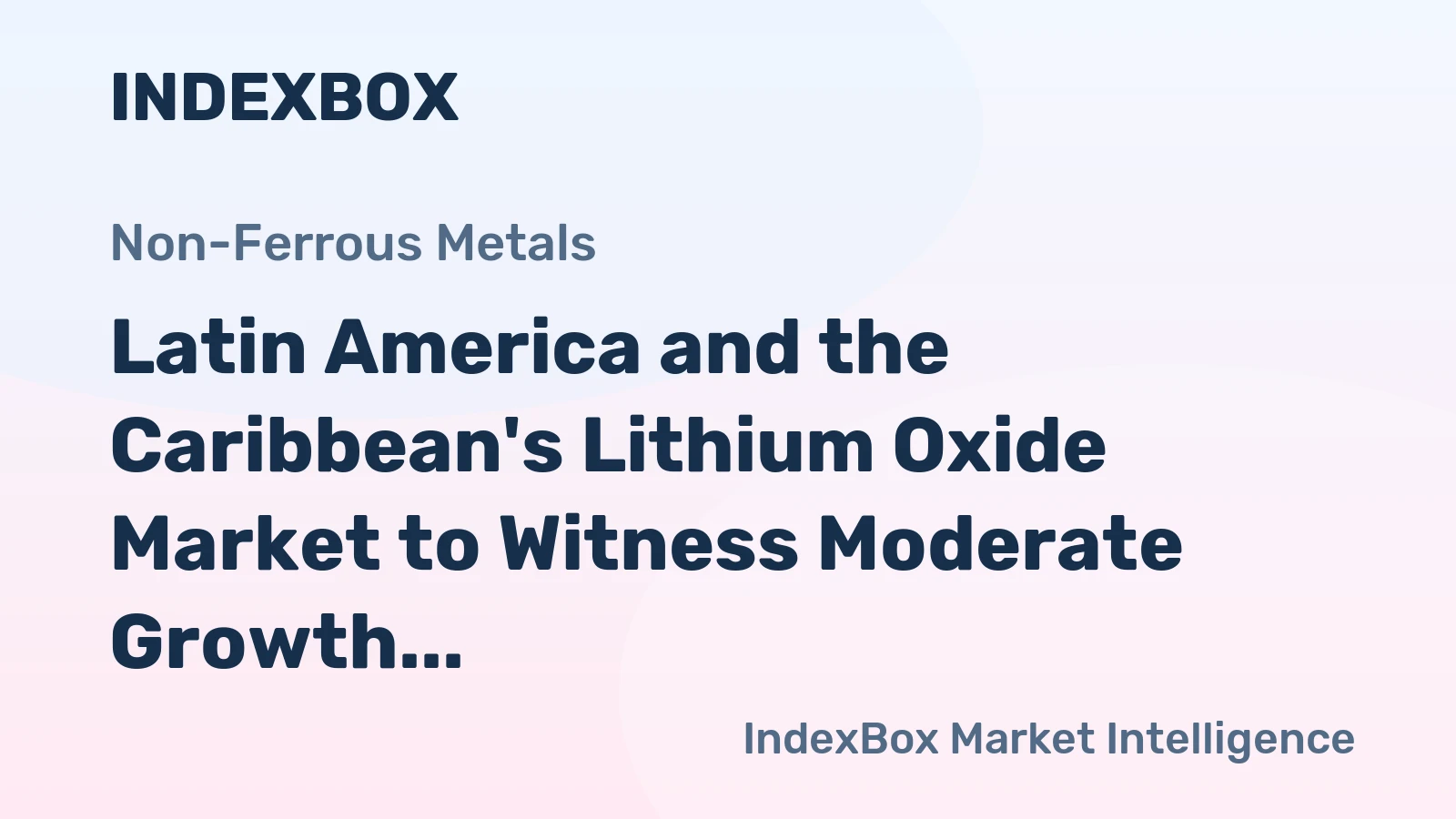 Latin America and the Caribbean's Lithium Oxide Market to Witness Moderate Growth with a CAGR of +3.2% by 2035