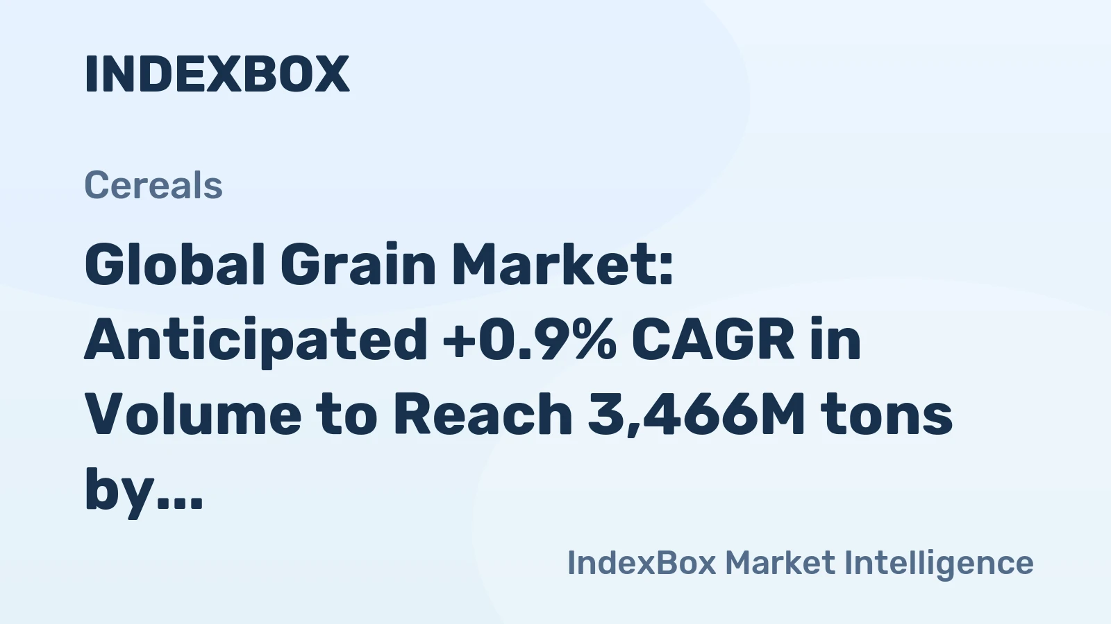 Global Grain Market: Anticipated +0.9% CAGR in Volume to Reach 3,466M tons by 2035
