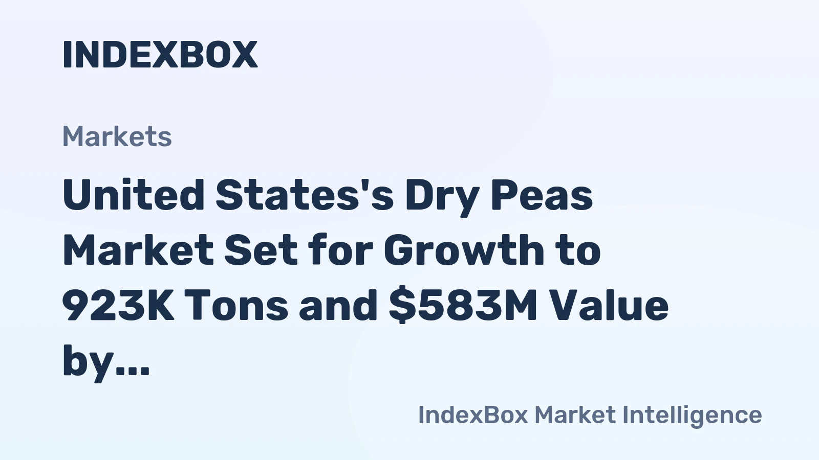 United States's Dry Peas Market Set for Growth to 923K Tons and $583M Value by 2035