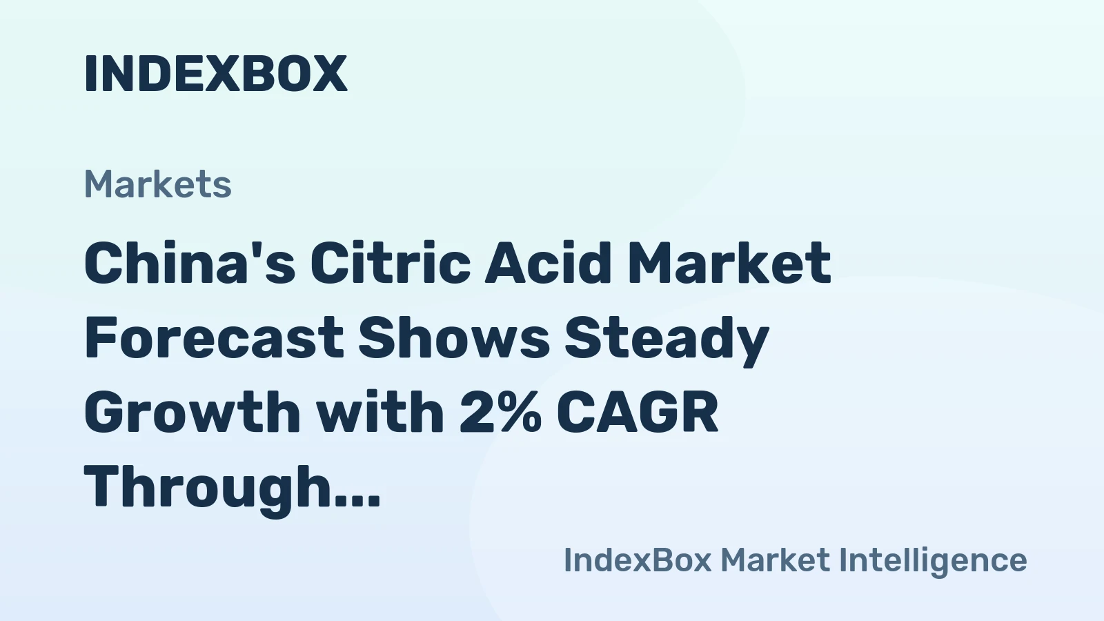 China's Citric Acid Market Forecast Shows Steady Growth with 2% CAGR Through 2035
