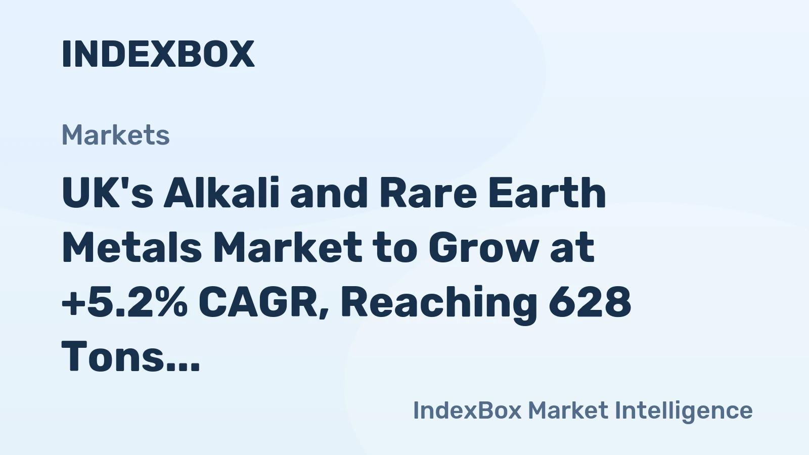 UK's Alkali and Rare Earth Metals Market to Grow at +5.2% CAGR, Reaching 628 Tons by 2035