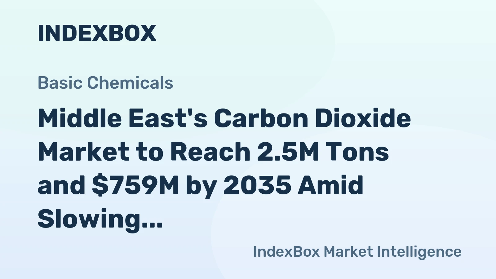 Middle East's Carbon Dioxide Market to Reach 2.5M Tons and $759M by 2035 Amid Slowing Growth