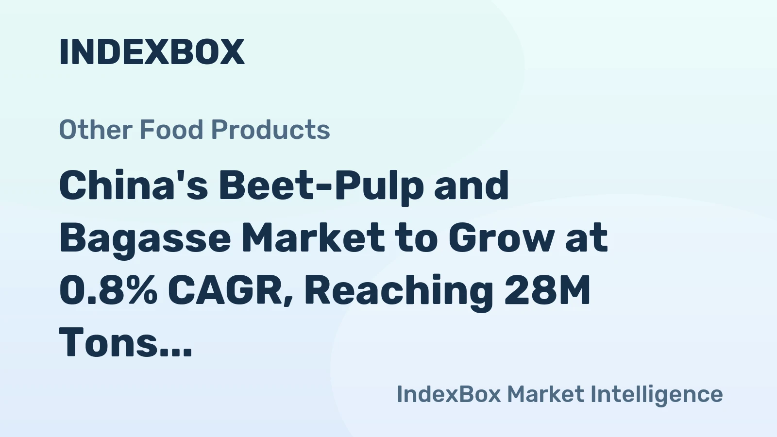 China's Beet-Pulp and Bagasse Market to Grow at 0.8% CAGR, Reaching 28M Tons by 2035