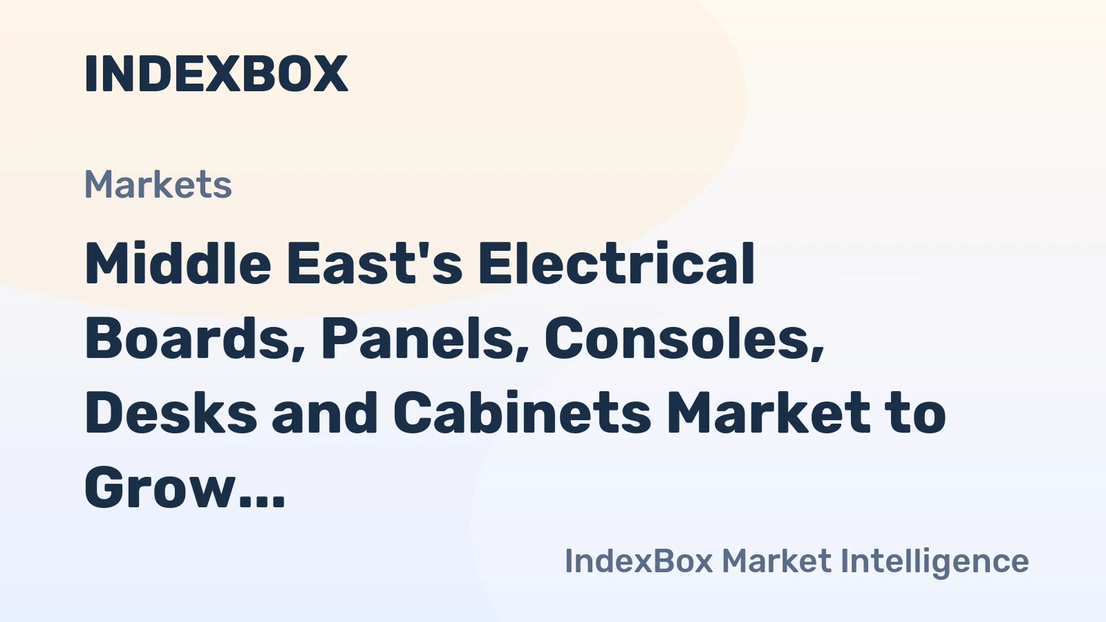 Middle East's Electrical Boards, Panels, Consoles, Desks and Cabinets Market to Grow at 0.9% CAGR, Reaching $1.5B by 2035