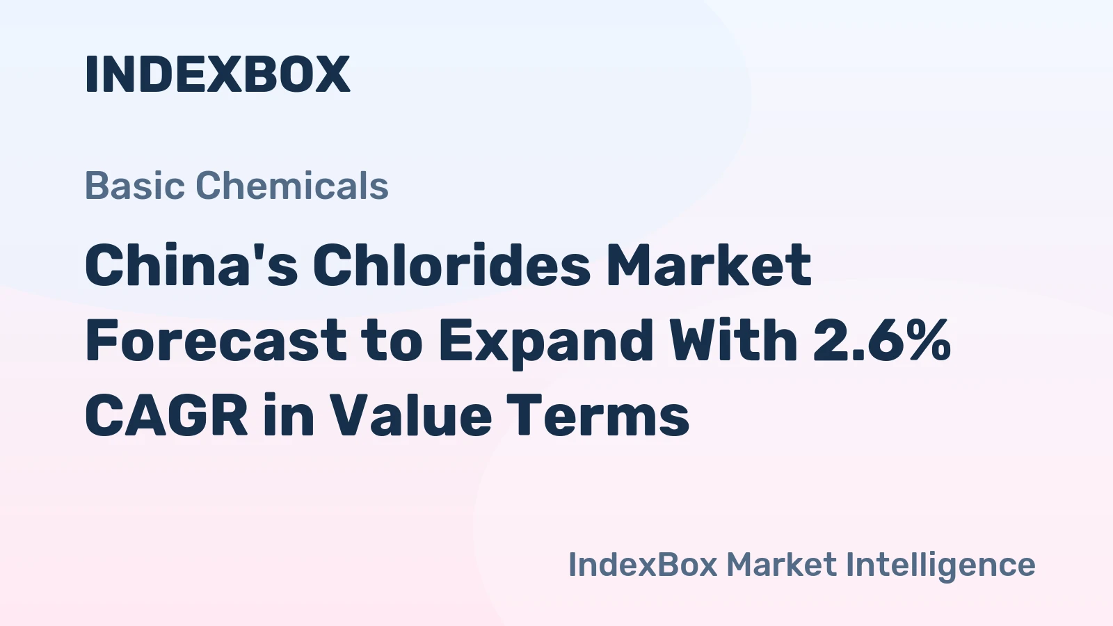 China's Chlorides Market Forecast to Expand With 2.6% CAGR in Value Terms