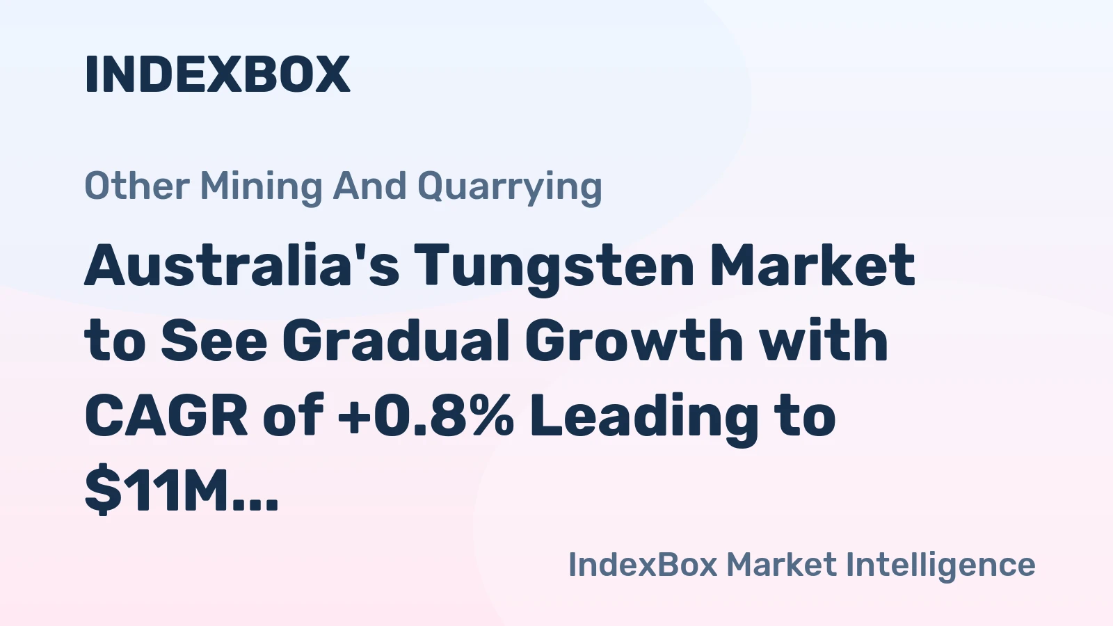 Australia's Tungsten Market to See Gradual Growth with CAGR of +0.8% Leading to $11M Value by 2035