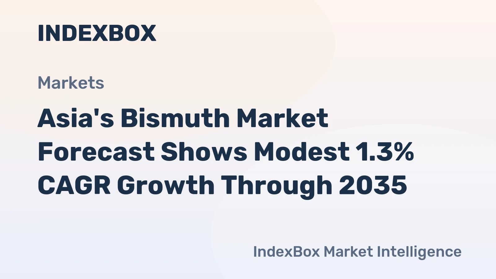 Asia's Bismuth Market Forecast Shows Modest 1.3% CAGR Growth Through 2035