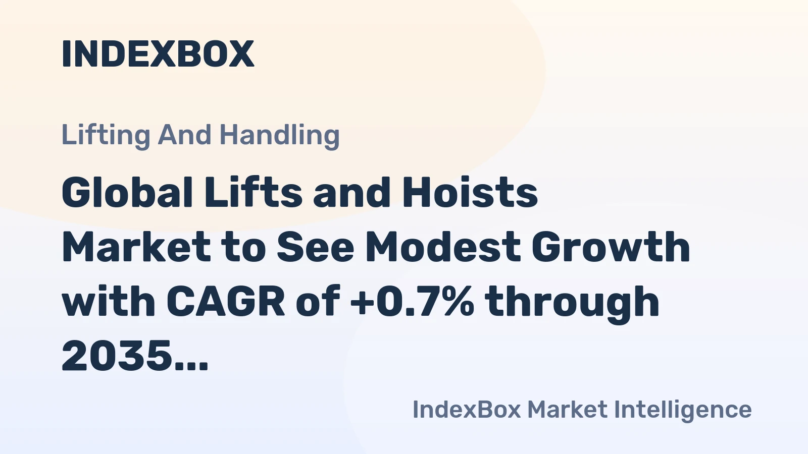 Global Lifts and Hoists Market to See Modest Growth with CAGR of +0.7% through 2035
