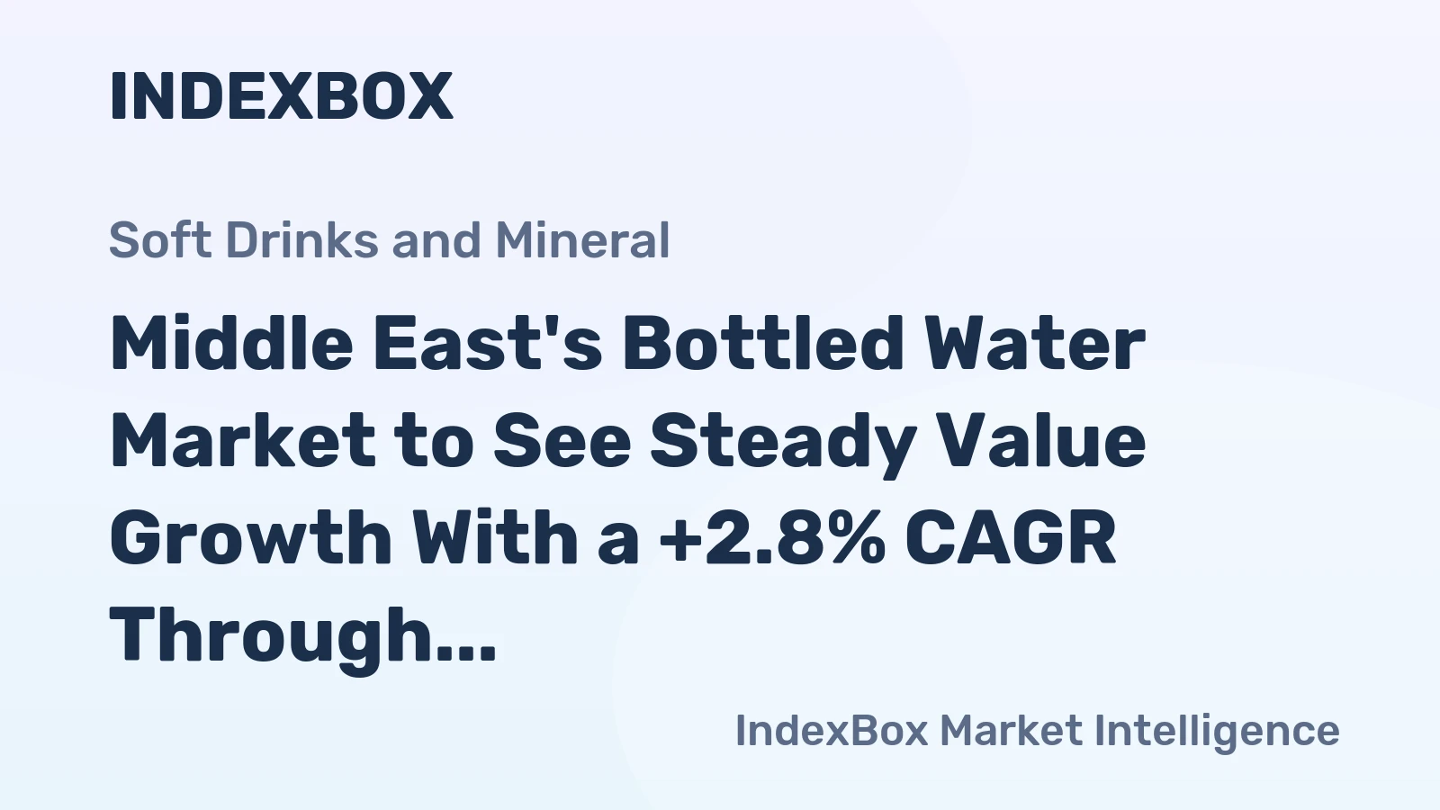 Middle East's Bottled Water Market to See Steady Value Growth With a +2.8% CAGR Through 2035