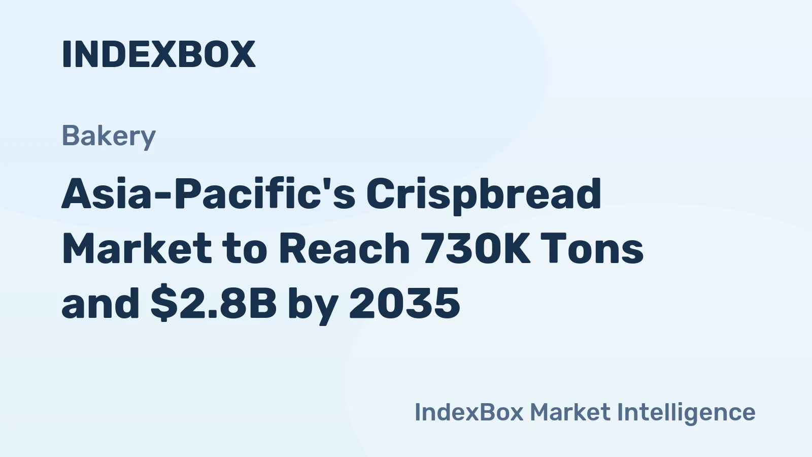 Asia-Pacific's Crispbread Market to Reach 730K Tons and $2.8B by 2035