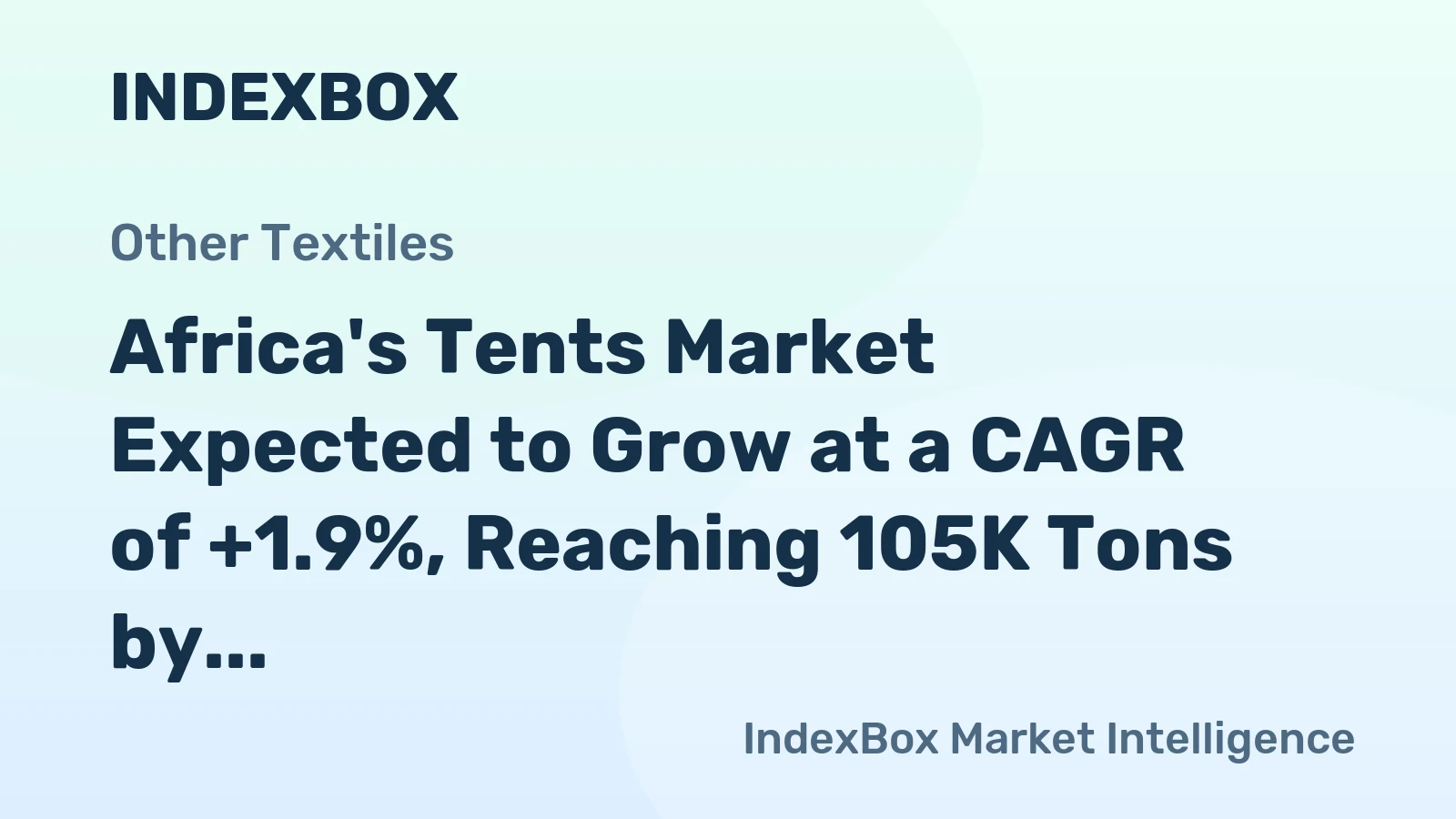 Africa's Tents Market Expected to Grow at a CAGR of +1.9%, Reaching 105K Tons by 2035