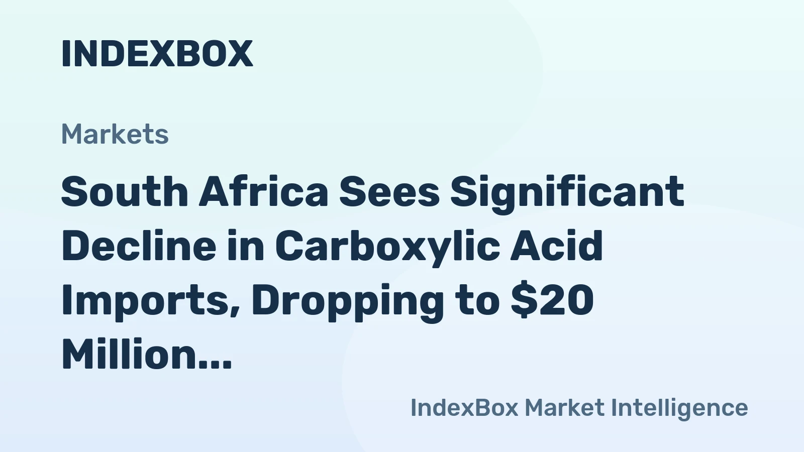 South Africa Sees Significant Decline in Carboxylic Acid Imports, Dropping to $20 Million in 2023