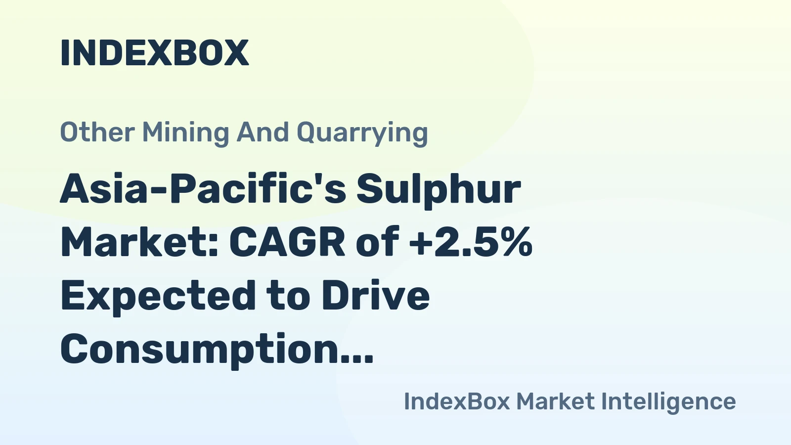 Asia-Pacific's Sulphur Market: CAGR of +2.5% Expected to Drive Consumption Growth Through 2035