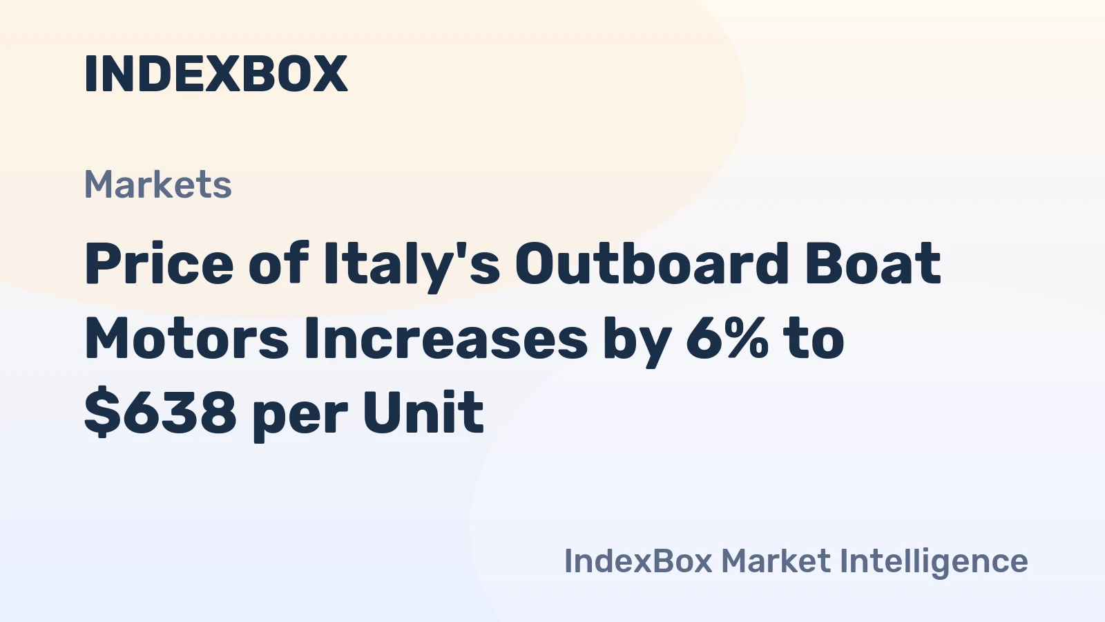 Price of Italy's Outboard Boat Motors Increases by 6% to $638 per Unit