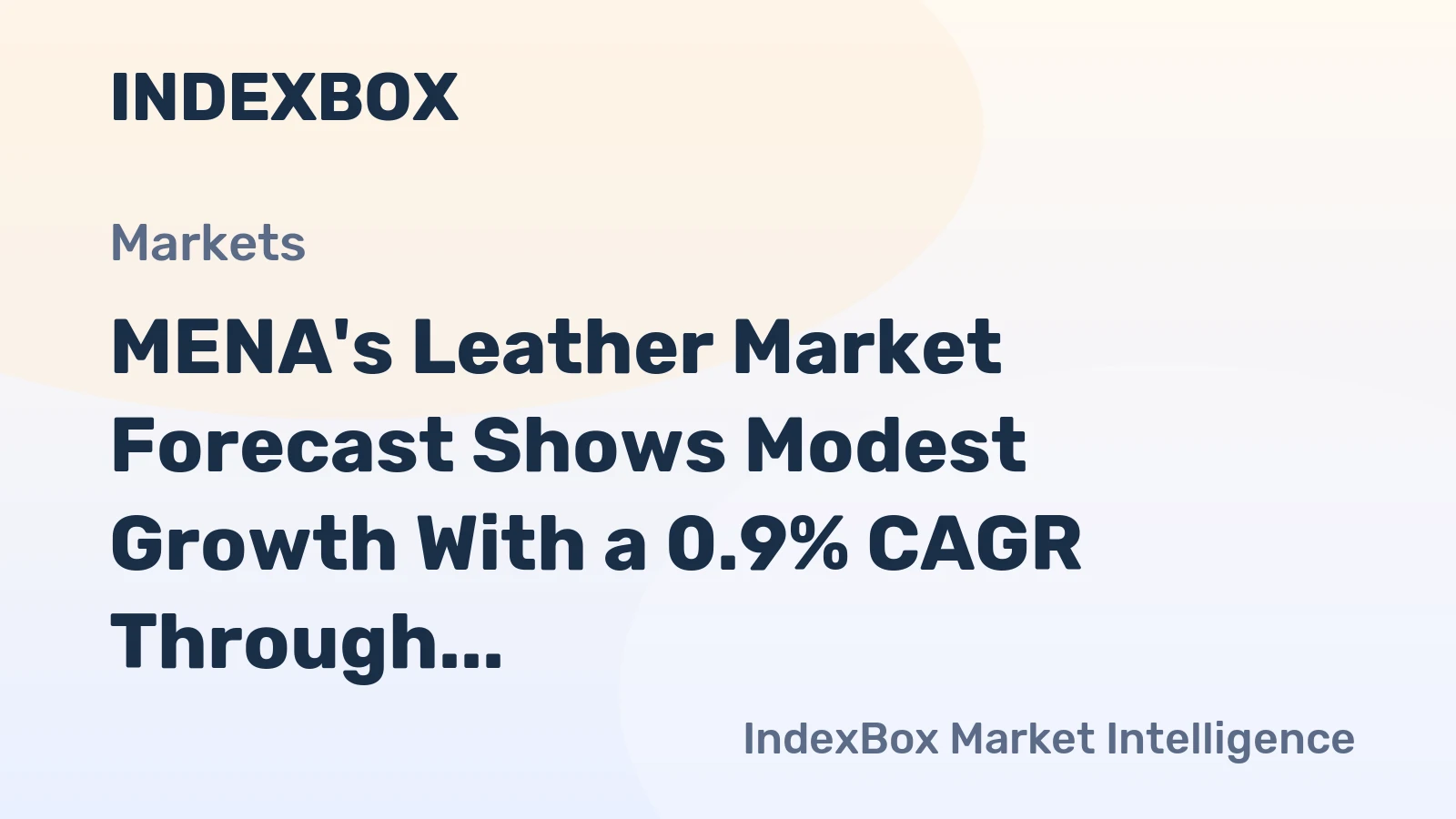MENA's Leather Market Forecast Shows Modest Growth With a 0.9% CAGR Through 2035