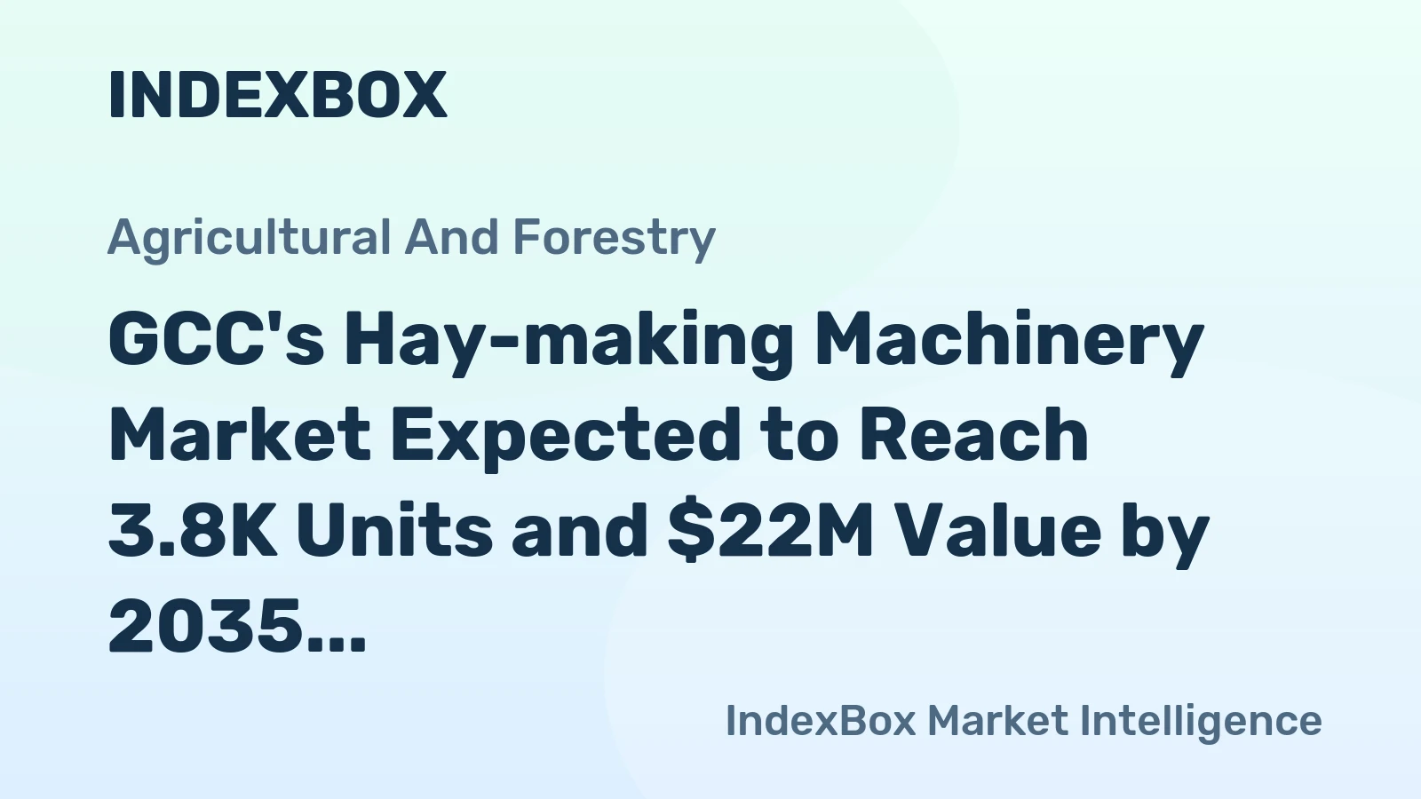 GCC's Hay-making Machinery Market Expected to Reach 3.8K Units and $22M Value by 2035