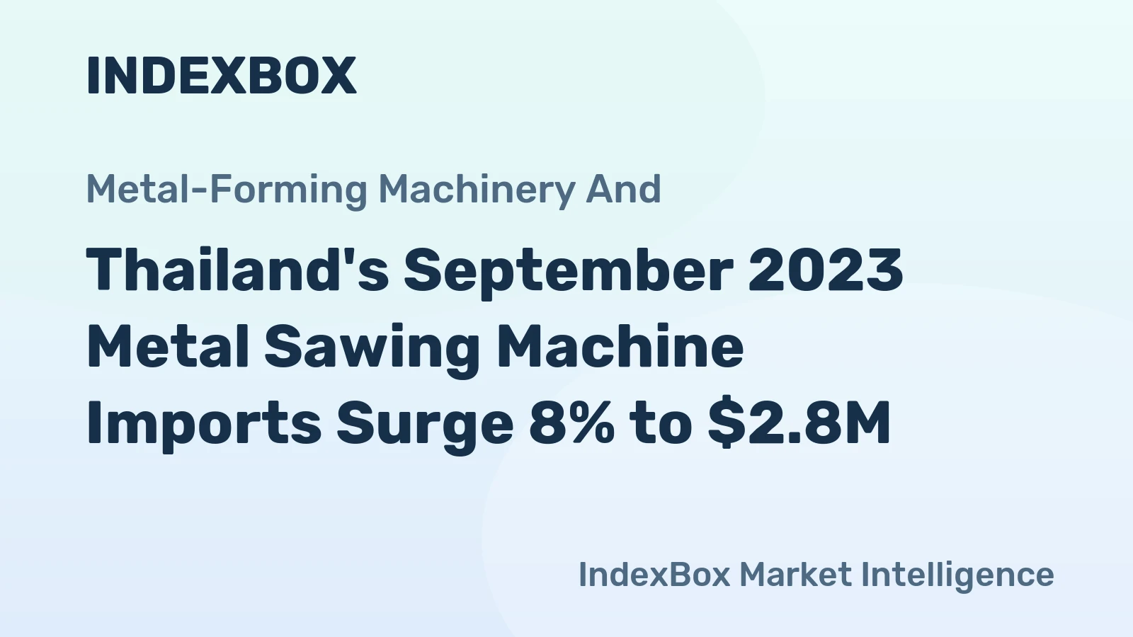 Thailand's September 2023 Metal Sawing Machine Imports Surge 8% to $2.8M